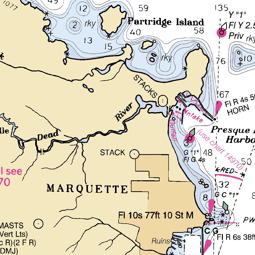 Grand Marais To Big Bay Point Map by National Oceanographic ...