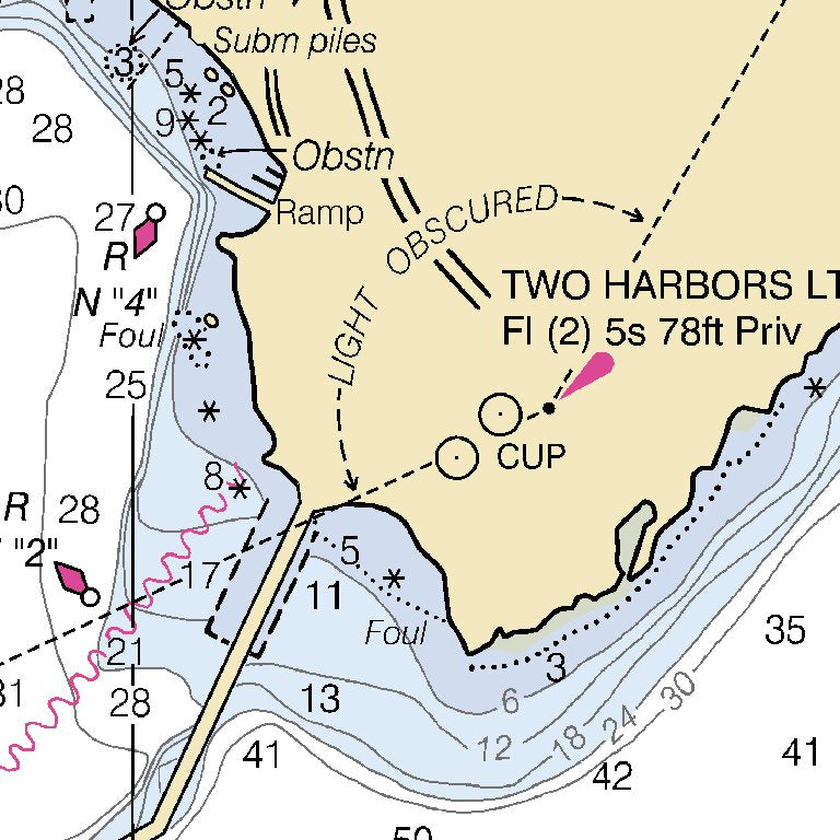 Two Harbors Minnesota Map by National Oceanographic & Atmospheric ...