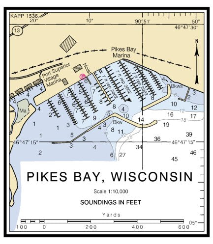 Pikes Bay Wisconsin Map by National Oceanographic & Atmospheric ...