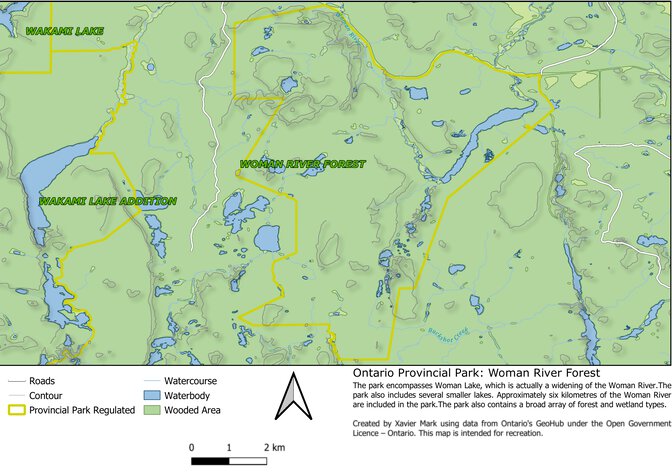 Ontario Nature Reserve: Woman River Forest Map by Xavier Maps | Avenza Maps