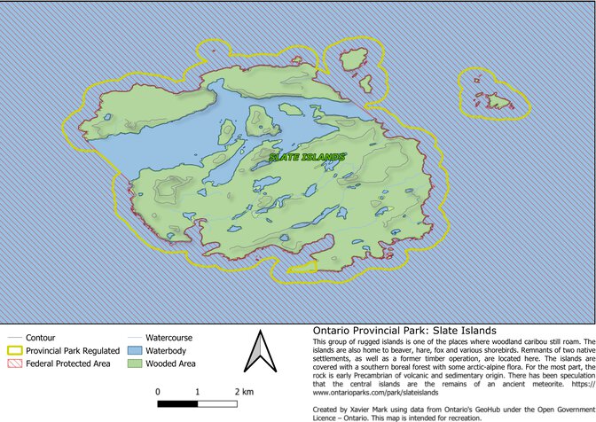 Ontario Nature Reserve: Slate Islands Map by Xavier Maps | Avenza Maps