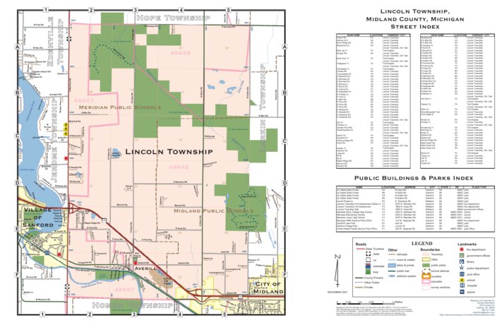 Lincoln Township, Midland County, Michigan Map by Donald Dale Milne ...