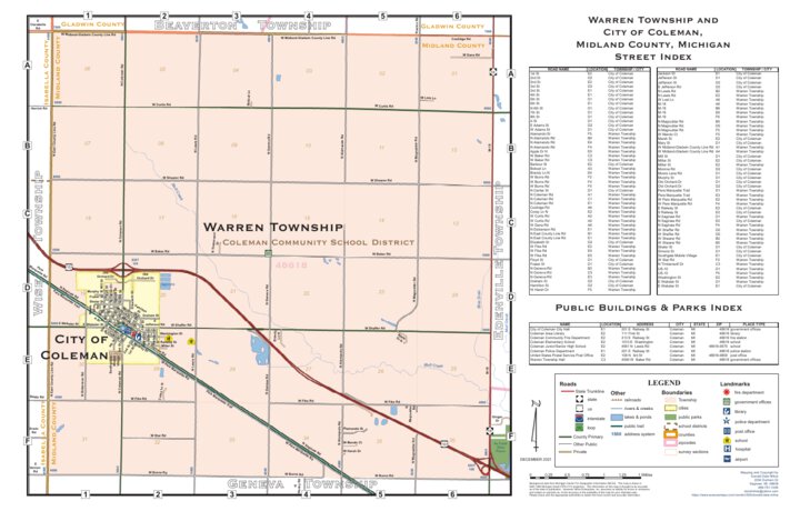 Warren Township, Midland County, Michigan Map by Donald Dale Milne ...