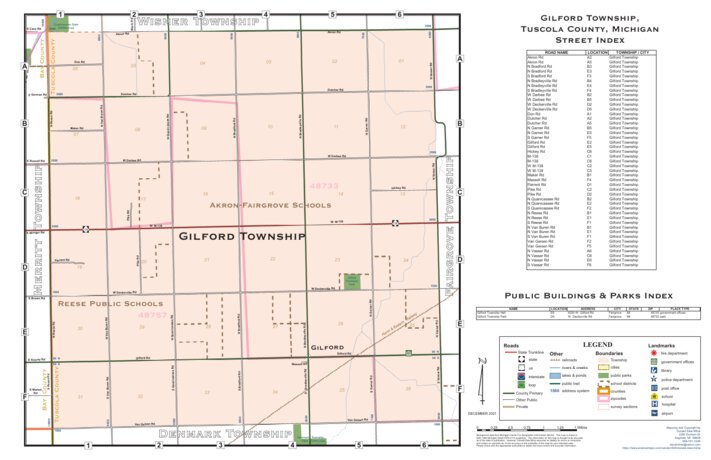 Gilford Township, Tuscola County, Michigan Map by Donald Dale Milne ...
