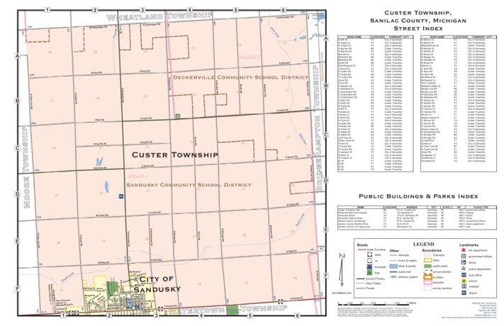 Custer Township, Sanilac County, Michigan Map by Donald Dale Milne ...