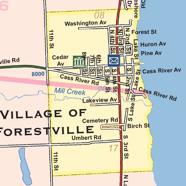East ½ of Delaware Township and Village of Forestville, Sanilac County ...