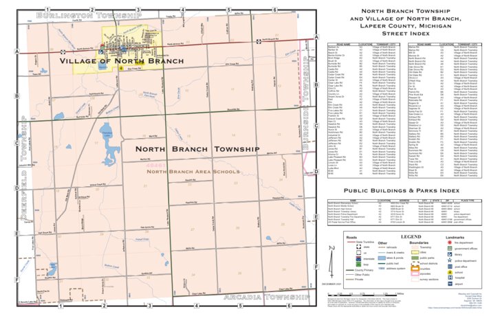 North Branch Township, Lapeer County, MI Map by Donald Dale Milne ...