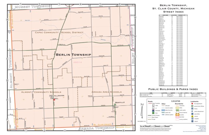 Berlin Township, St. Clair County, MI Map by Donald Dale Milne | Avenza ...