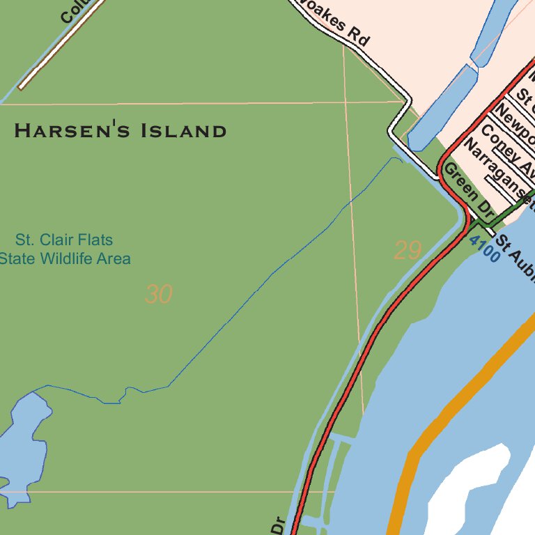 Clay Township (Harsen's Island), St. Clair County, MI Map by Donald ...