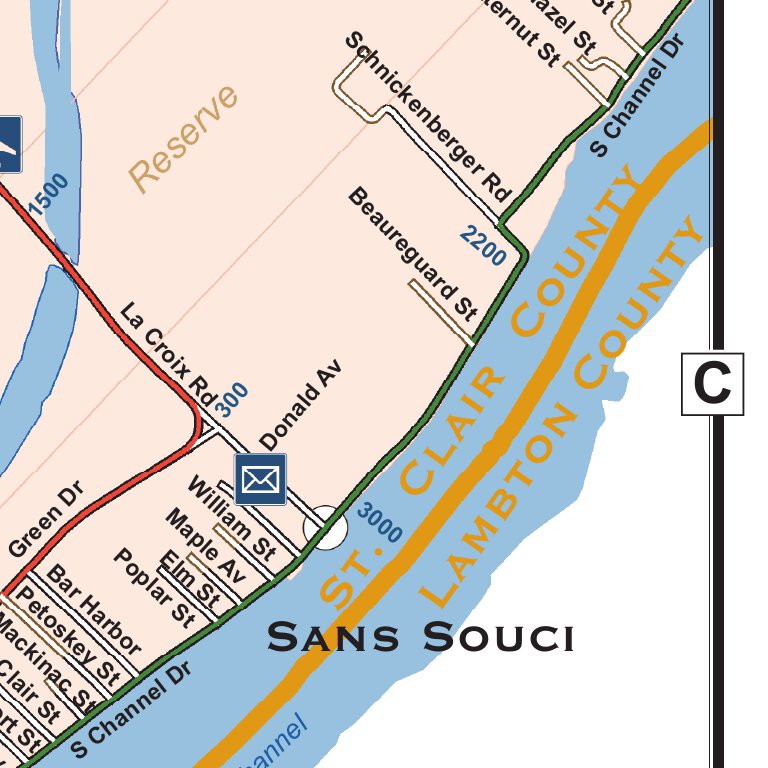 Clay Township (Harsen's Island), St. Clair County, MI Map by Donald ...