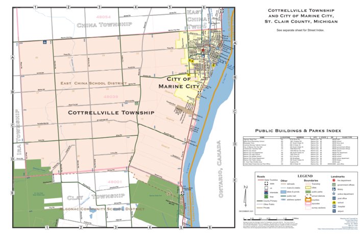 Cottrellville Township, St. Clair County, MI Map by Donald Dale Milne ...