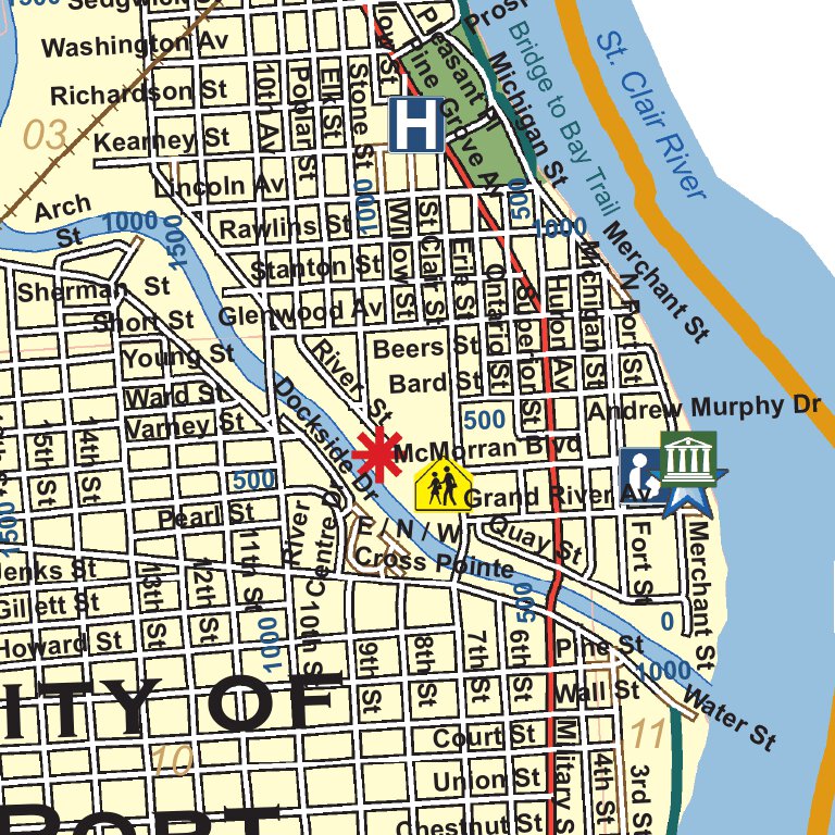 Port Huron, St. Clair County, MI Map by Donald Dale Milne | Avenza Maps
