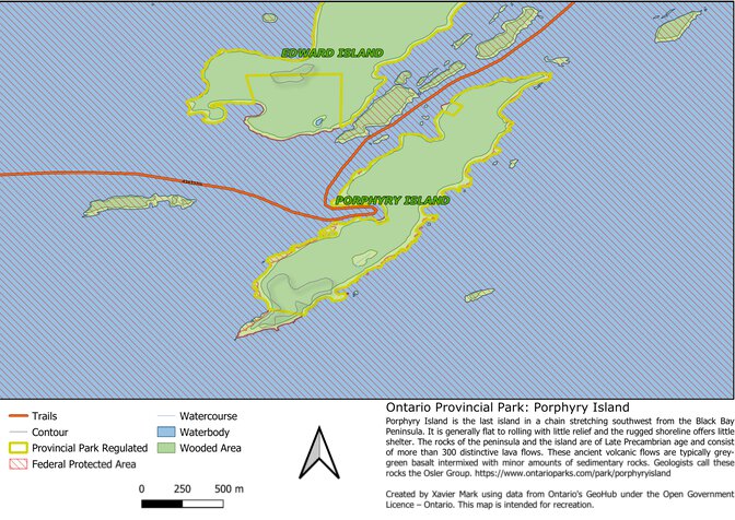 Ontario Nature Reserve: Porphyry Island Map by Xavier Maps | Avenza Maps