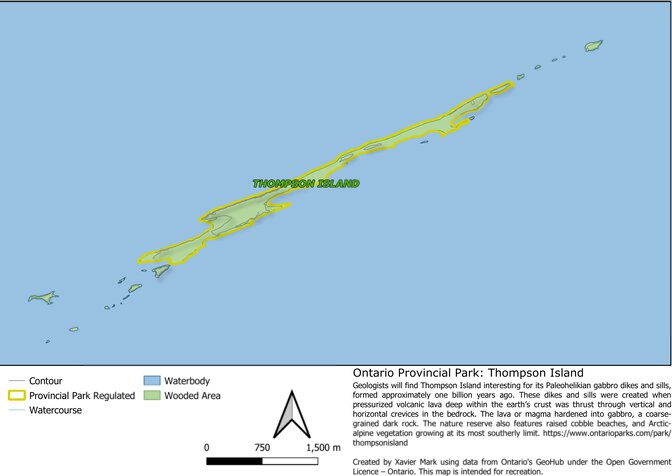 Ontario Nature Reserve: Thompson Island Map by Xavier Maps | Avenza Maps