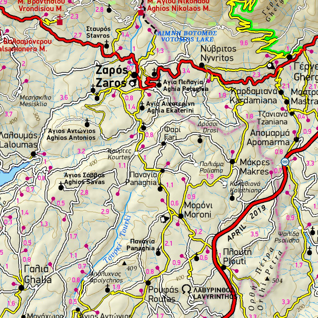 Central Crete, Greece Map by Terrain Editions | Avenza Maps