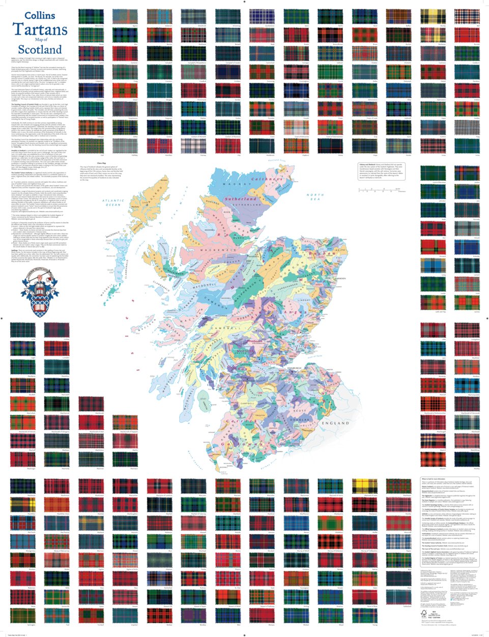 Collins Tartans Map of Scotland by Harper Collins Publishers UK ...