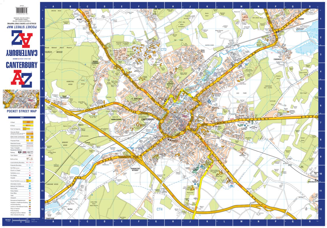 A-Z Canterbury Street Map by Geographers' A-Z Map Company | Avenza Maps