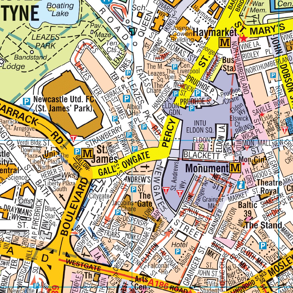 A-Z Newcastle Upon Tyne Street Map by Geographers' A-Z Map Company ...