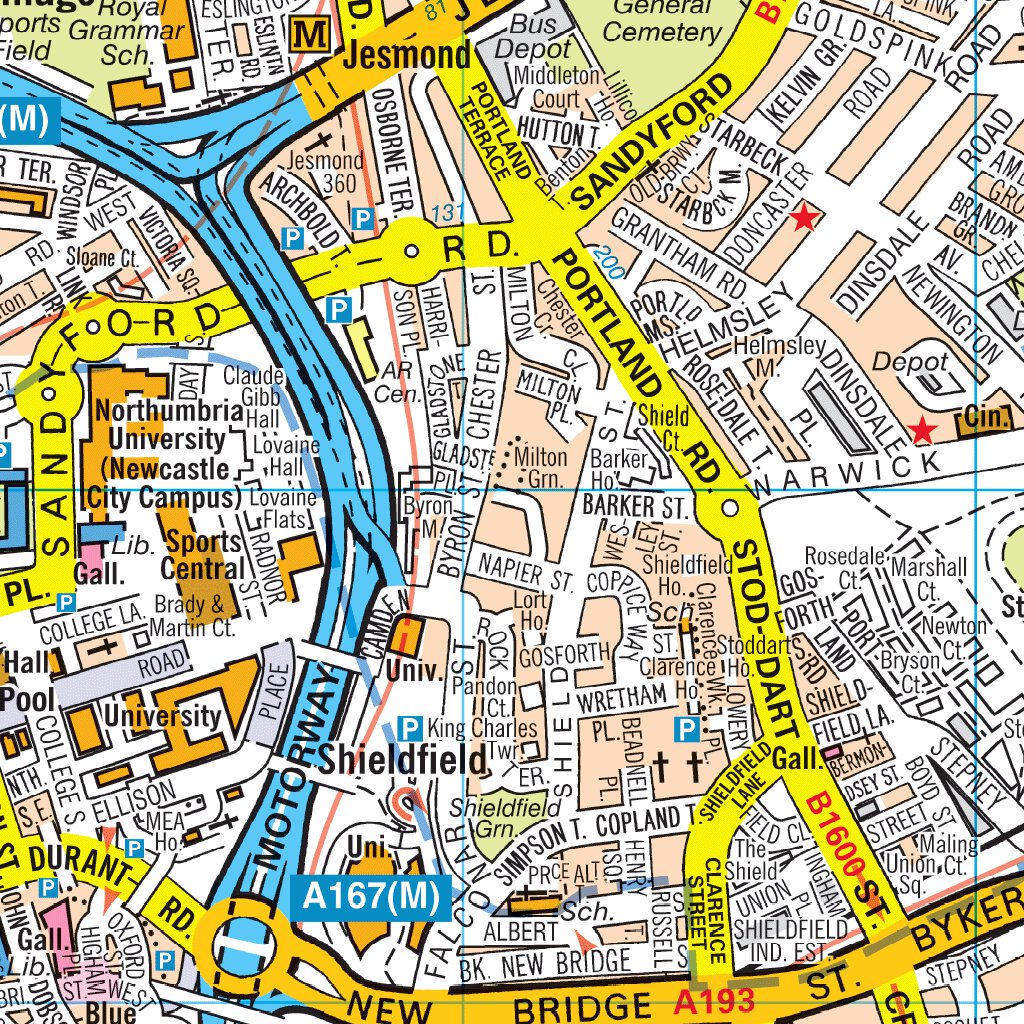 A-Z Newcastle Upon Tyne Street Map by Geographers' A-Z Map Company ...