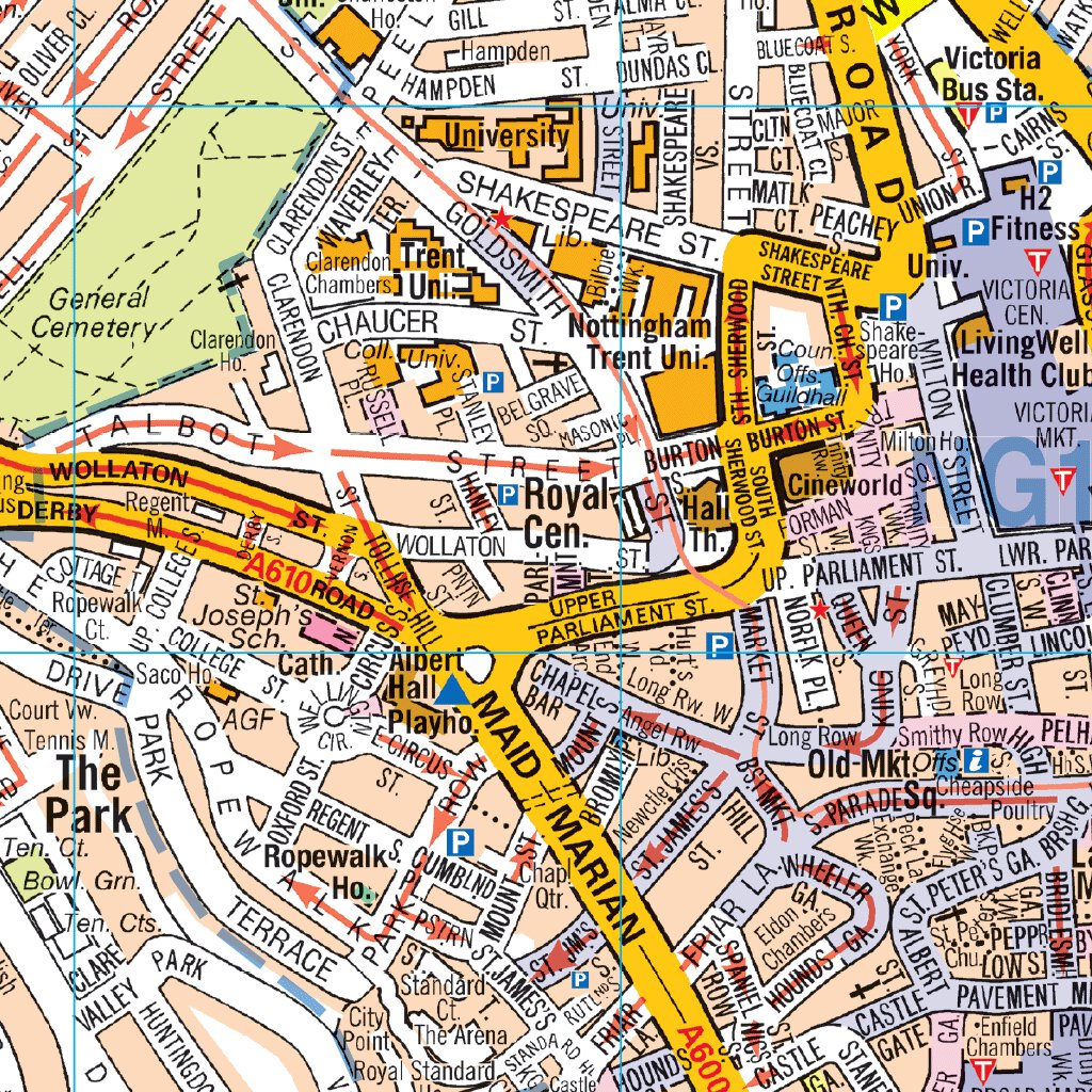 A-Z Nottingham Street Map by Geographers' A-Z Map Company | Avenza Maps