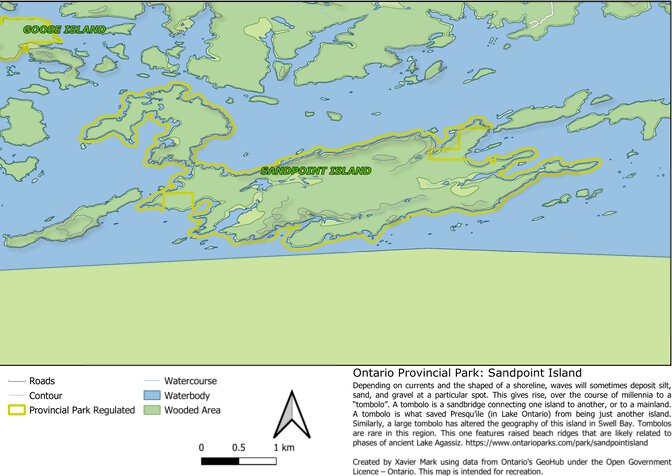 Ontario Nature Reserve: Sandpoint Island Map by Xavier Maps | Avenza Maps
