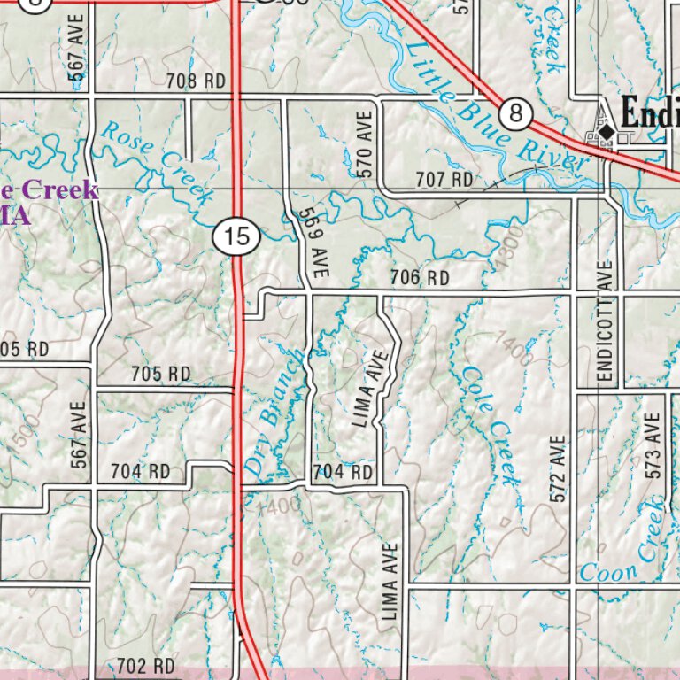 Nebraska Atlas & Gazetteer Page 76 Map by Garmin | Avenza Maps