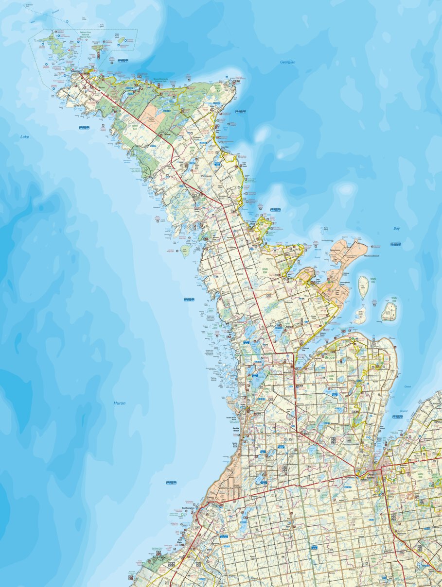 Bruce Peninsula - Ontario Adventure Map by Backroad Mapbooks | Avenza Maps