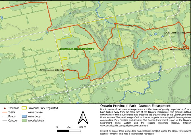 Ontario Nature Reserve: Duncan Escarpment Map by Xavier Maps | Avenza Maps