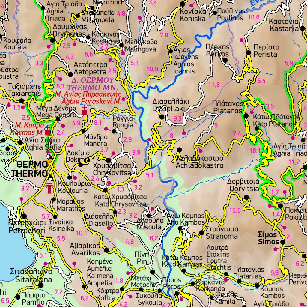 Central Greece Map by Terrain Editions | Avenza Maps