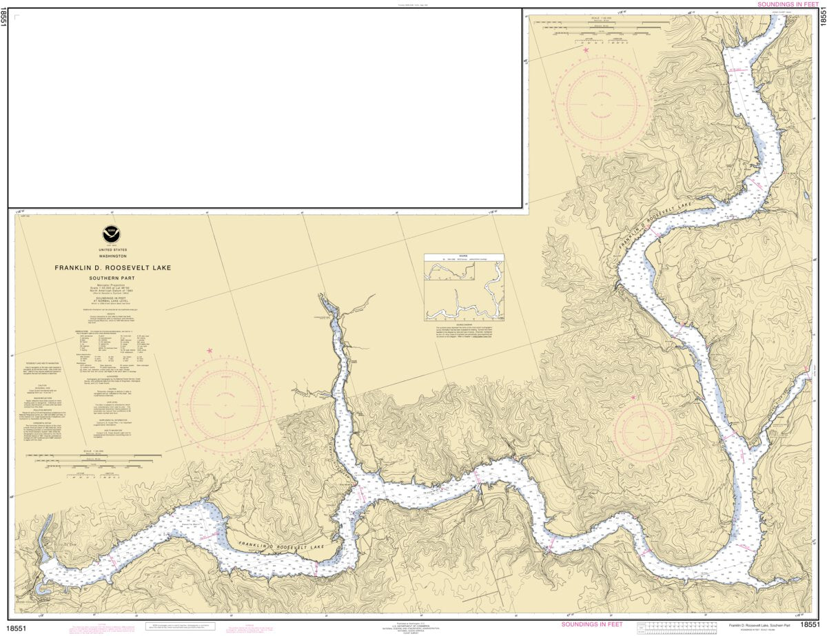 Franklin D Roosevelt Lake Southern Part Main Map by National ...