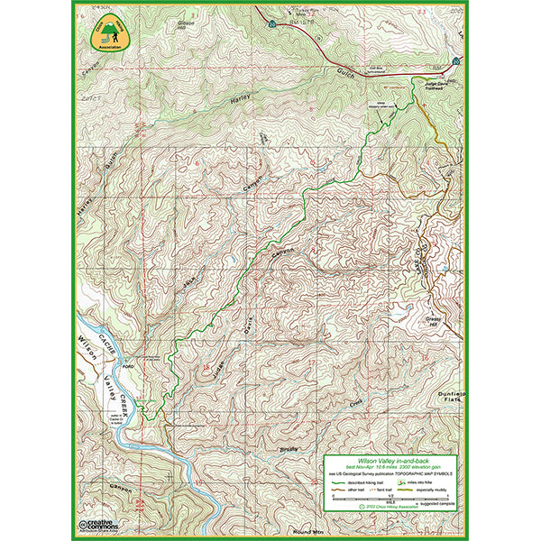 Wilson Valley in-and-back hike Map by Sacramento Valley Hiking ...