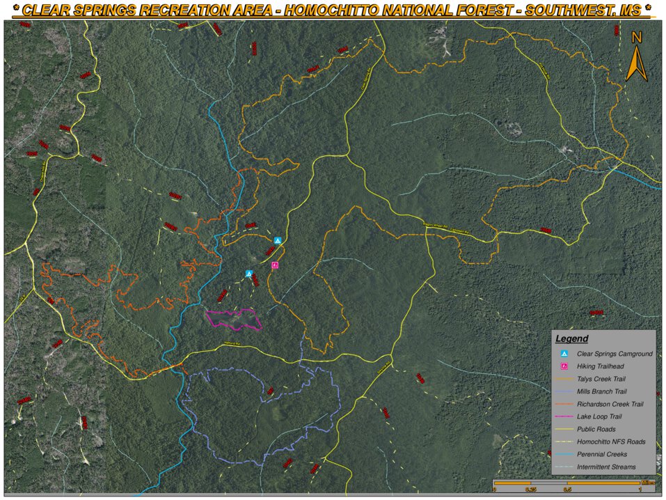 CLEAR SPRINGS RECREATION TRAILS 24X18 Map by Scout Pro Mapping | Avenza ...