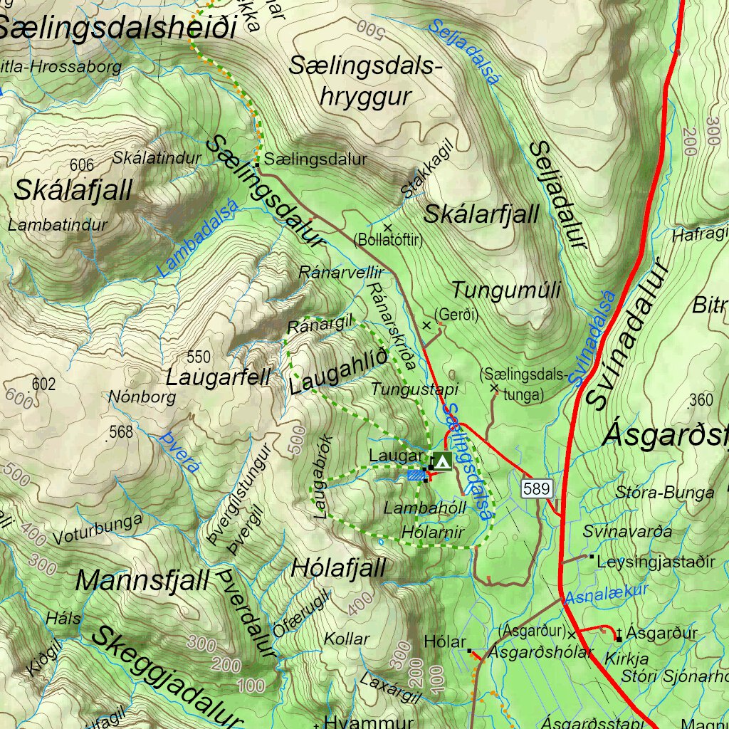 Iceland 1:100.000 Map #4 Dalir by Fixlanda ehf. | Avenza Maps