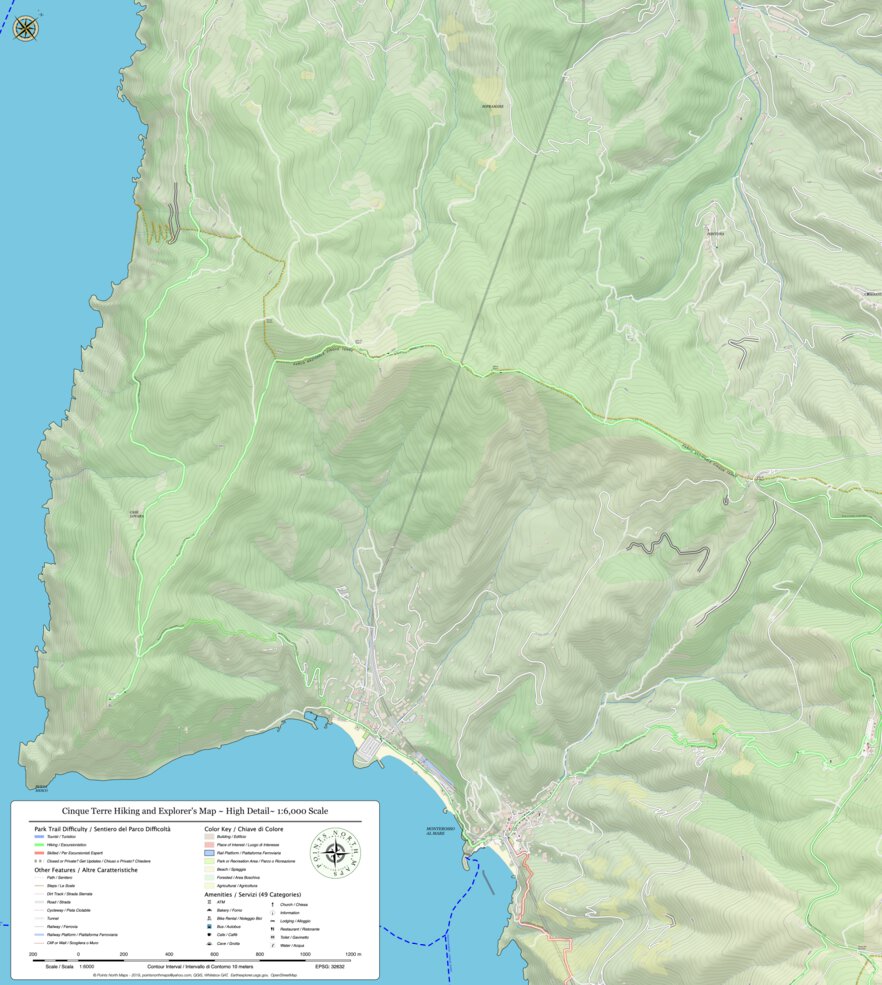 Explore Cinque Terre - 01 Monterosso Region Map by Points North Maps ...