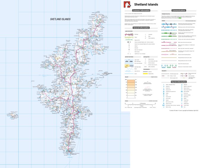 Shetland Islands Map by Red Geographics | Avenza Maps