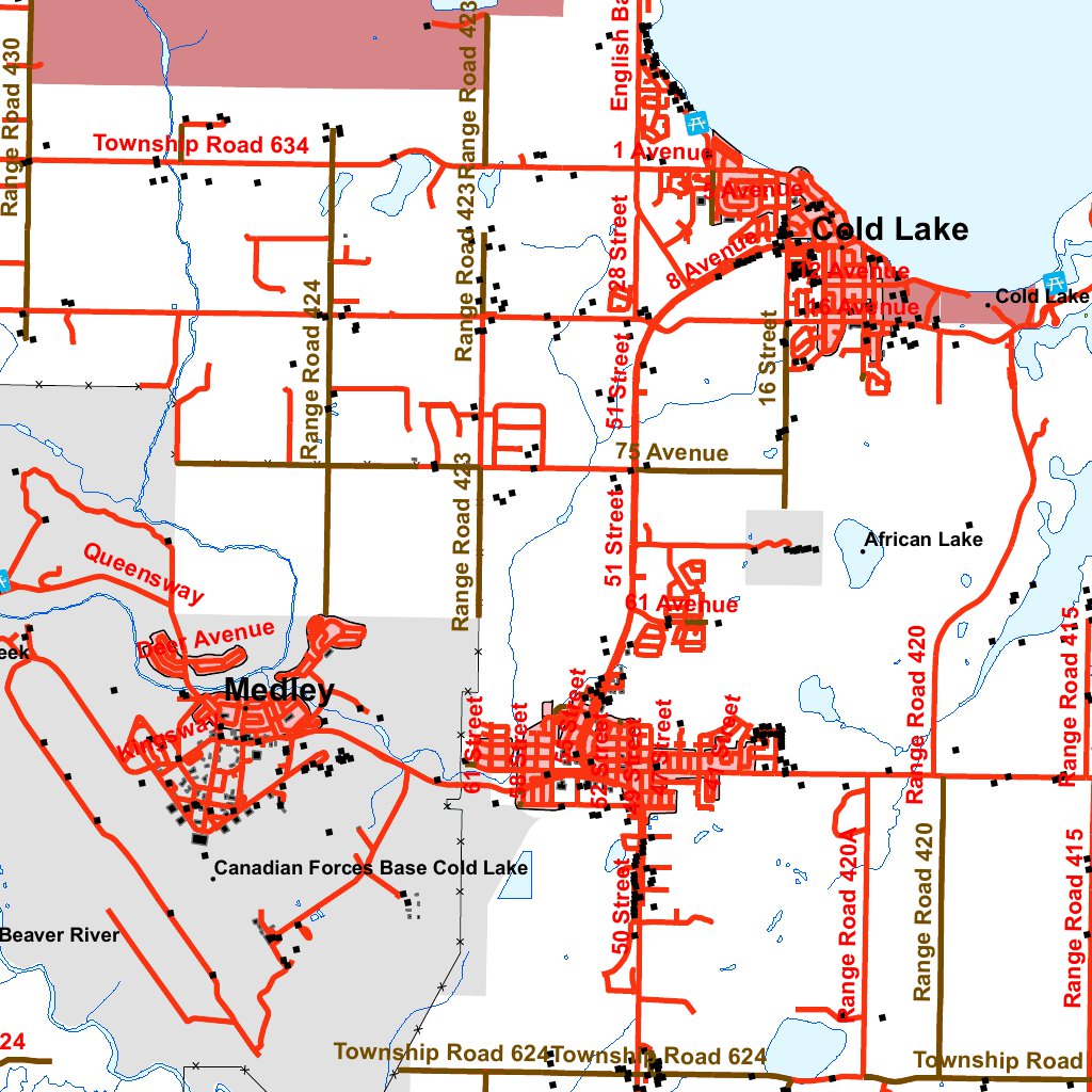 Rural Road Maps by GoTrekkers - Elk Island Park, Alberta to Meadow Lake ...