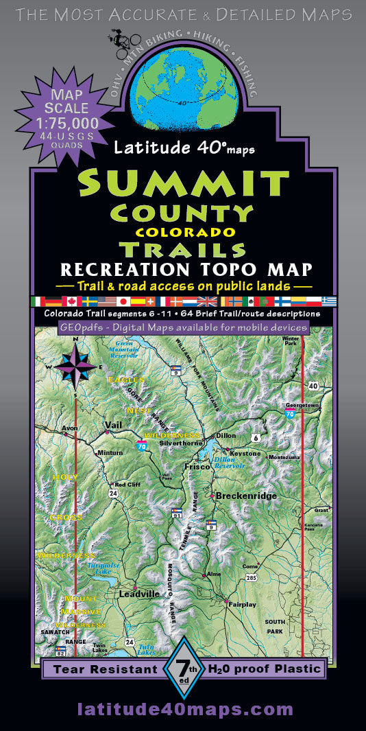 Summit County Trails Map - 7th edition by Latitude 40 maps | Avenza Maps