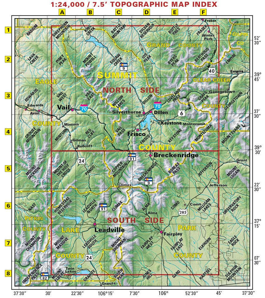 Summit County Trails Map - 7th edition by Latitude 40 maps | Avenza Maps