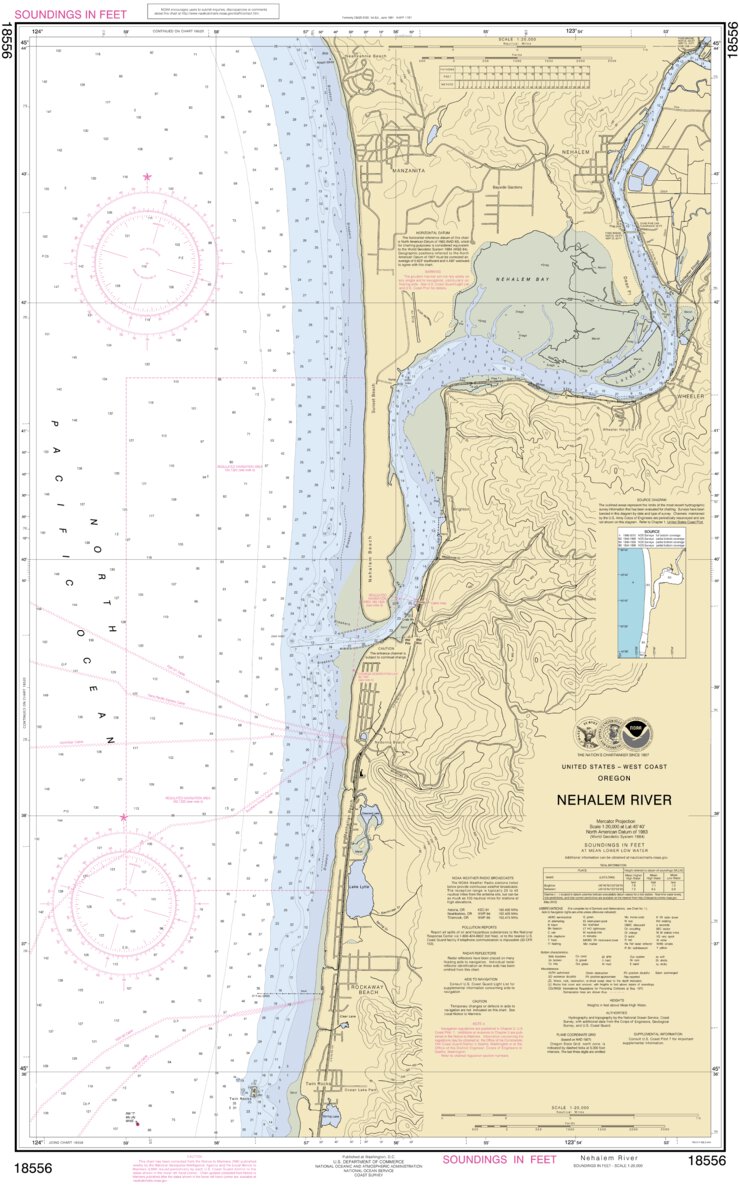 Nehalem River Map by National Oceanographic & Atmospheric ...