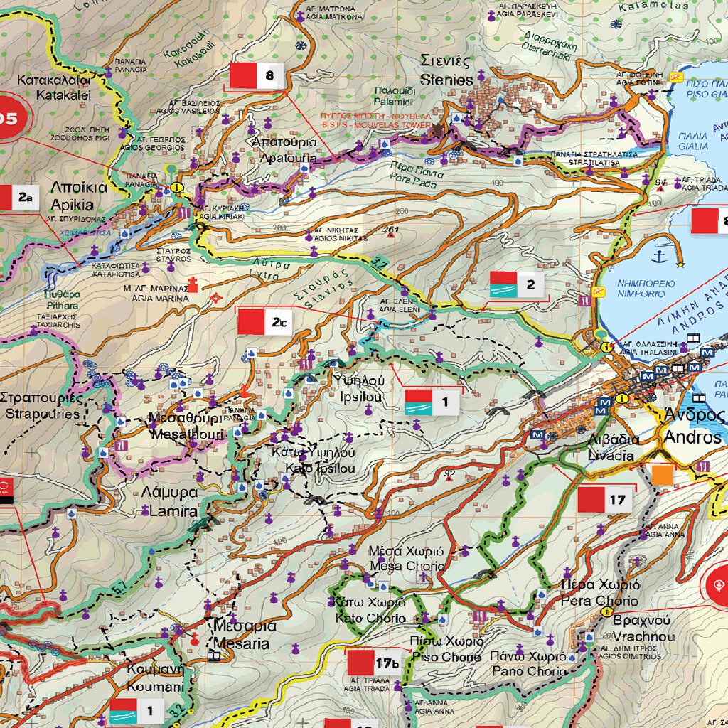 Andros, Greece Map by Anavasi editions | Avenza Maps
