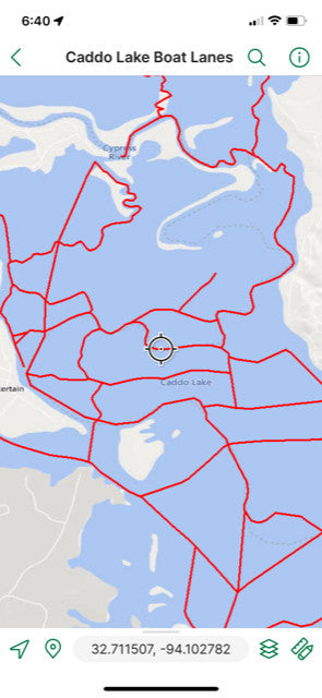 Caddo Lake Boat Lanes Map by Cajun Mapping | Avenza Maps