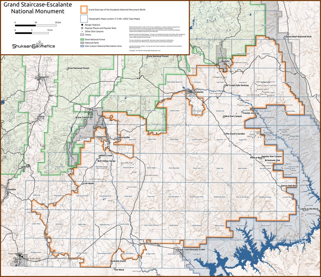 Grand Staircase-Escalante National Monument Map by Shuksan Geomatics ...