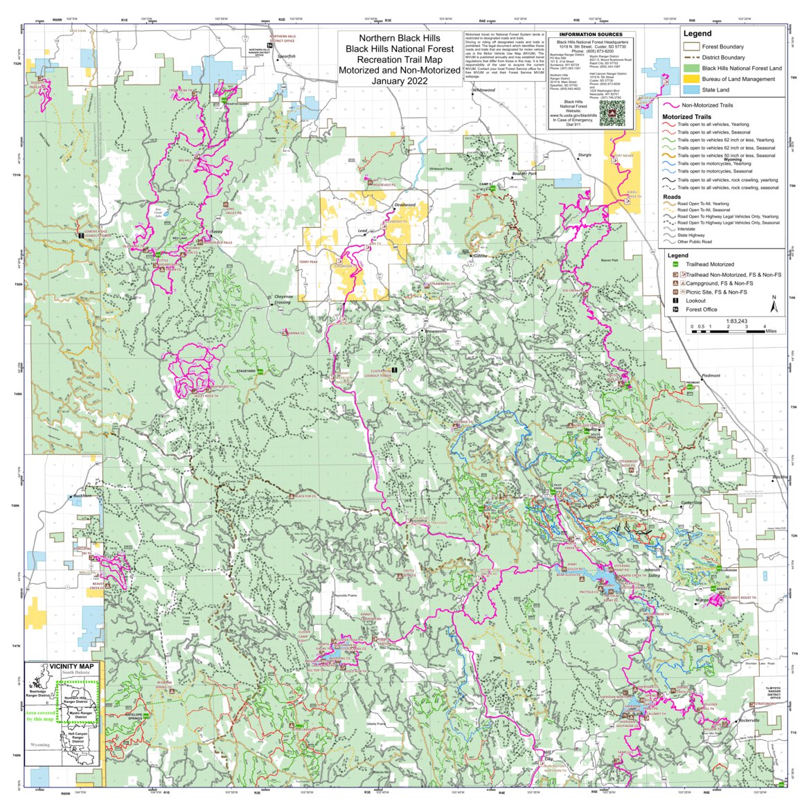 Black Hills NF - North (South Dakota) - Recreation Map by US Forest ...