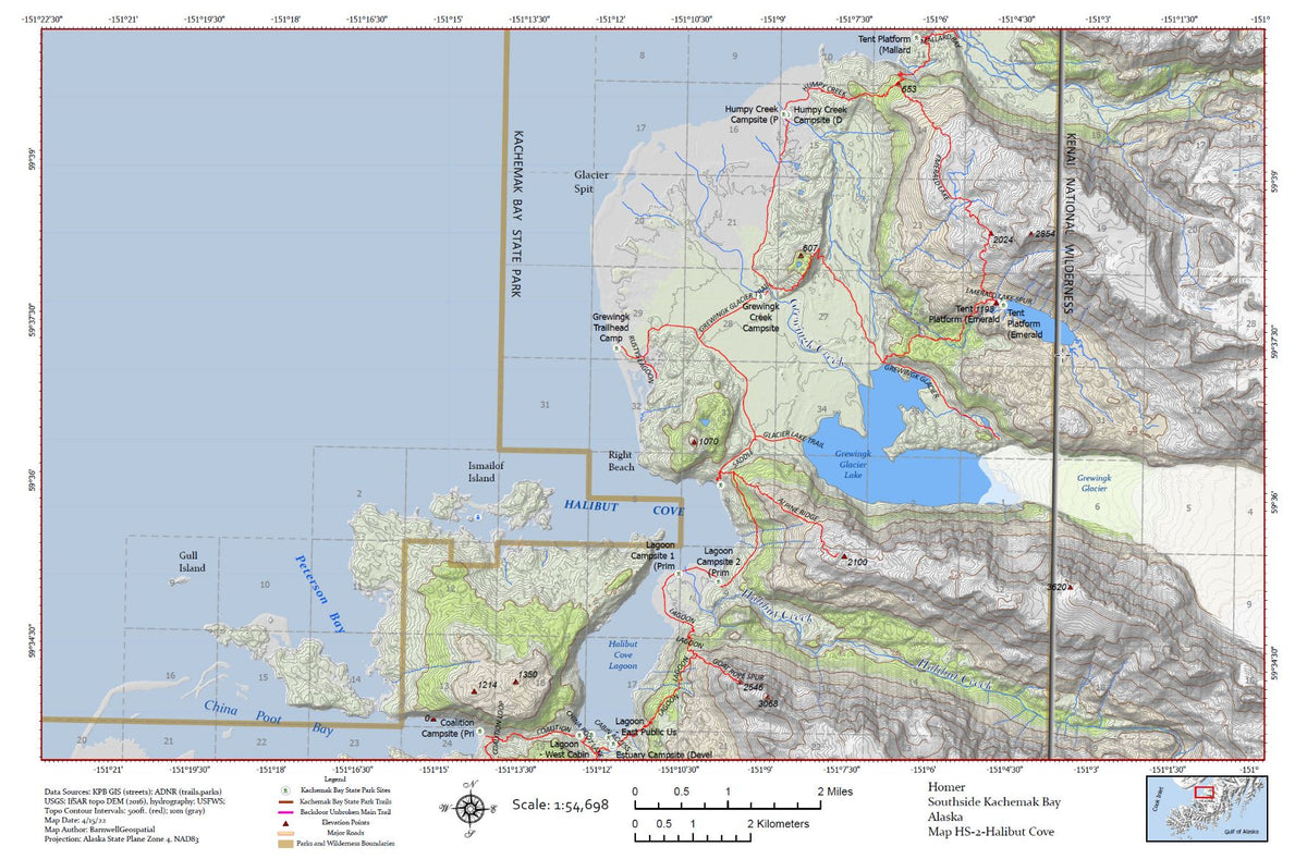 Halibut Cove, Alaska Map by BarnwellGeospatial | Avenza Maps