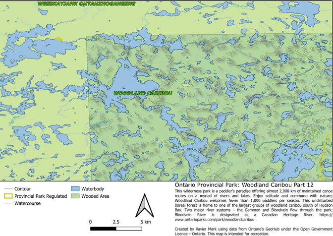 Ontario Provincial Park: Woodland Caribou Part 12 Map by Xavier Maps ...