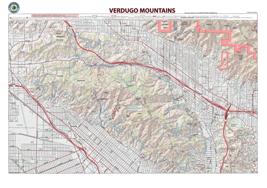 Verdugo Mountains Map by Tom Harrison Maps | Avenza Maps