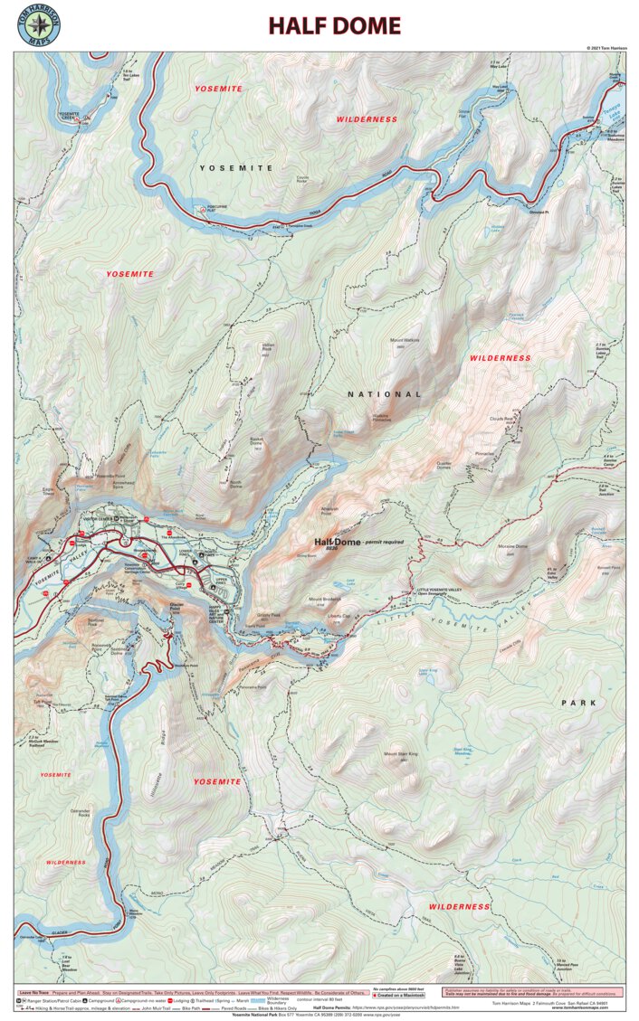 Half Dome Map by Tom Harrison Maps | Avenza Maps