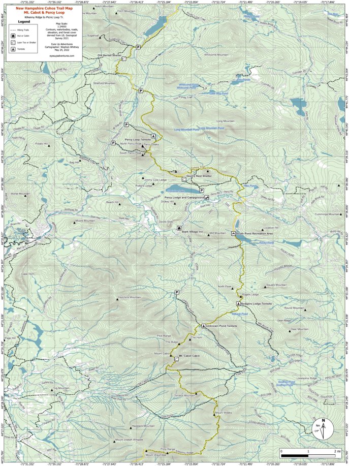 The Cohos Trail: Mt. Cabot & Percy Loop Map by Eyes Up Adventures ...
