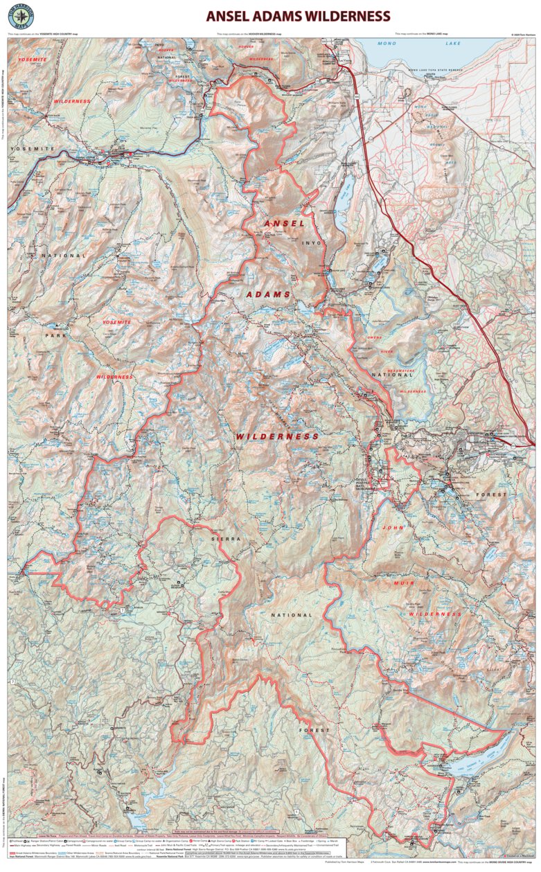 Ansel Adams Wilderness Map by Tom Harrison Maps | Avenza Maps