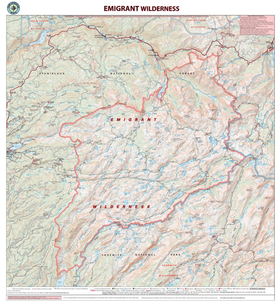 Emigrant Wilderness Map by Tom Harrison Maps | Avenza Maps